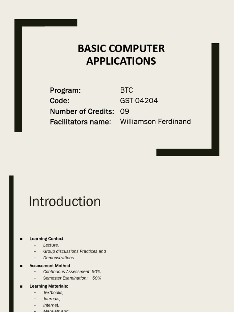 GST 04204 - Computer Applications | PDF