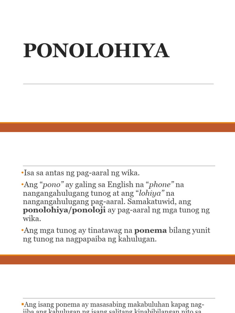 Lesson 4 Ponolohiya | PDF