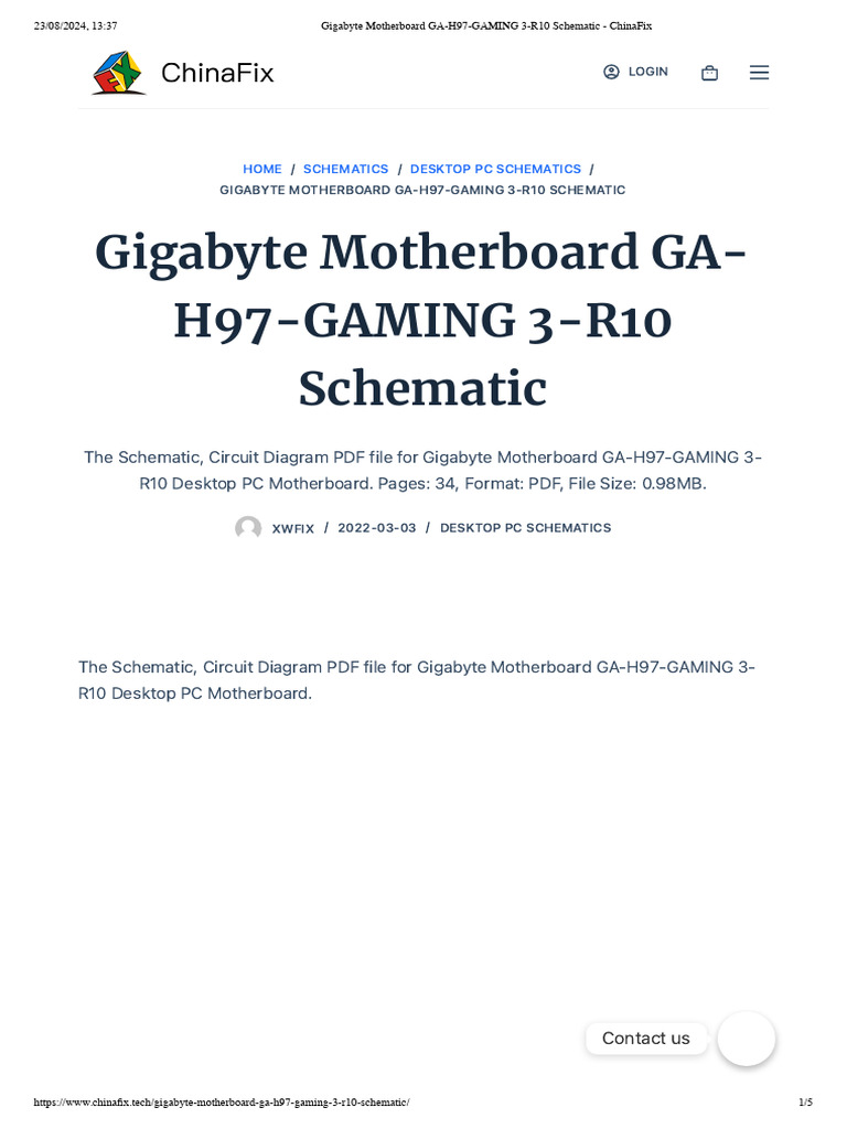 Gigabyte Motherboard GA-H97-GAMING 3-R10 Schematic | PDF