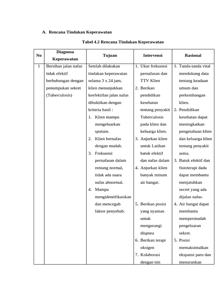 Rencana Tindakan Keperawatan III | PDF