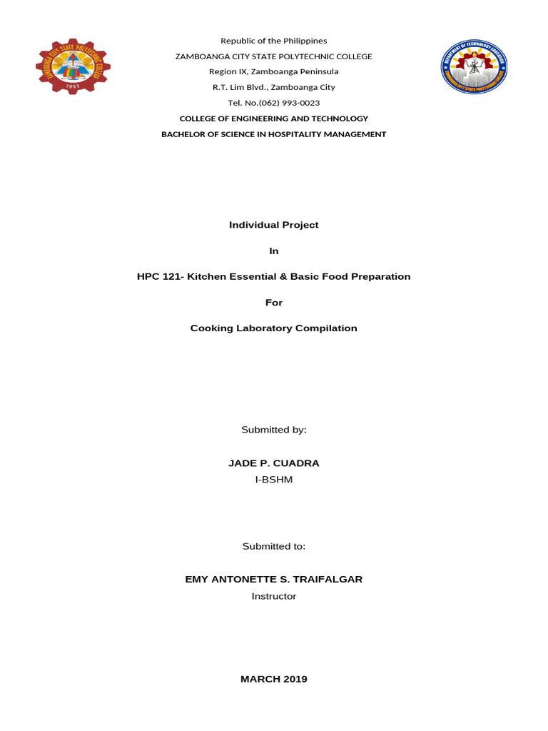 Individual Project in HPC 121-Kitchen Essential & Basic Food ...