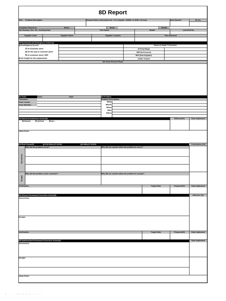 QF-QA-09 8D Report | PDF