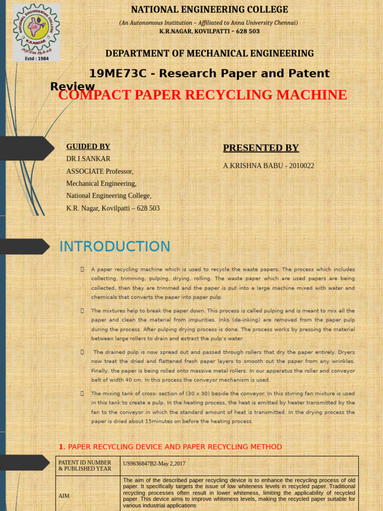 Research Paper & Patent Review - 2010022 Final | PDF