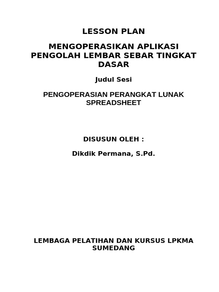 Lesson Plan Microsoft Word | PDF