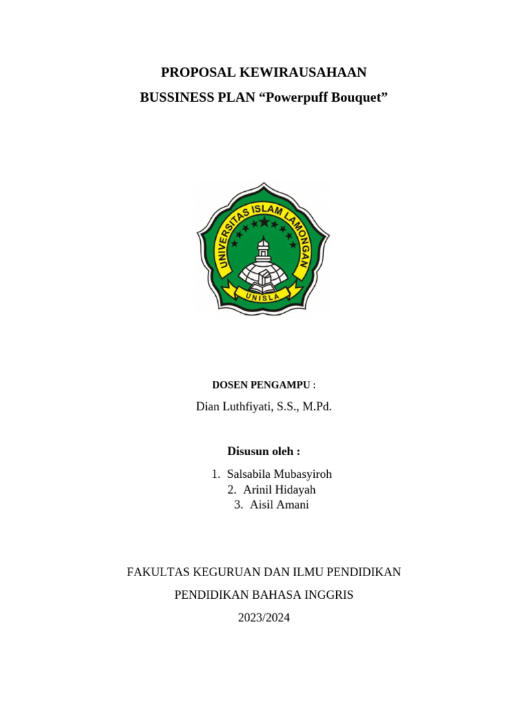 Proposal Kewirausahaan | PDF