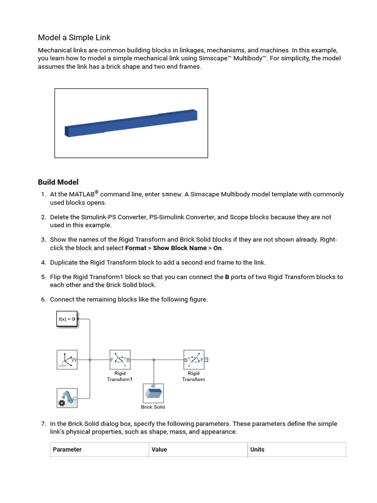 Model A Simple Link - MATLAB & Simulink | PDF Model A Simple Link - MATLAB & Simulink | PDF