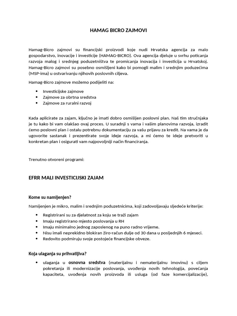 Hamag Bicro Zajmovi | PDF