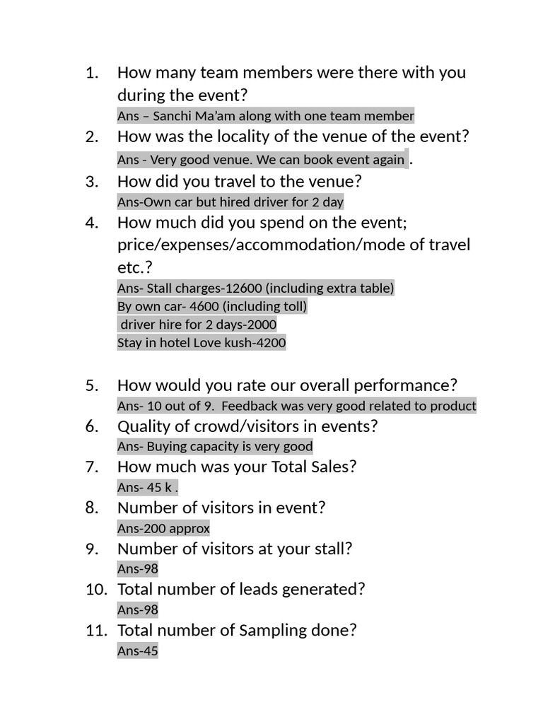 Sanchi Agarwal Ma'Am Questionaire | PDF Sanchi Agarwal Ma'Am Questionaire | PDF