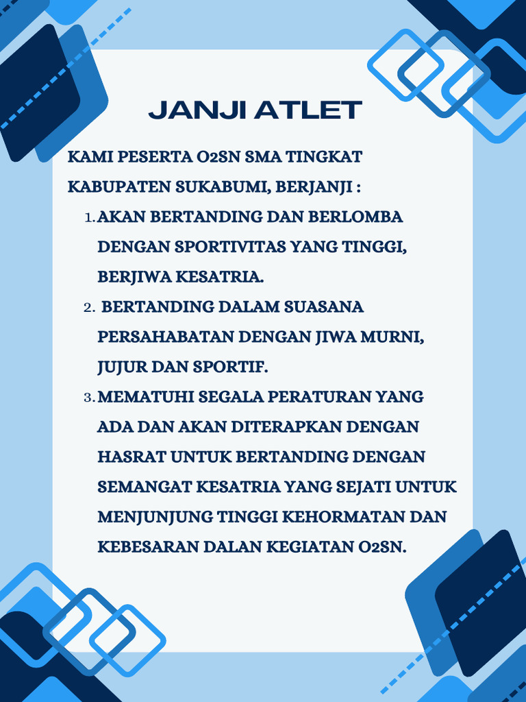 Janji Atlet Dan Wasjur | PDF