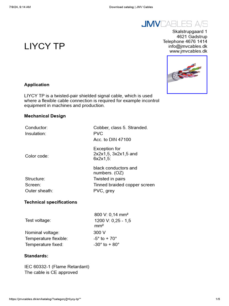 Catalog - JMV Cables | PDF