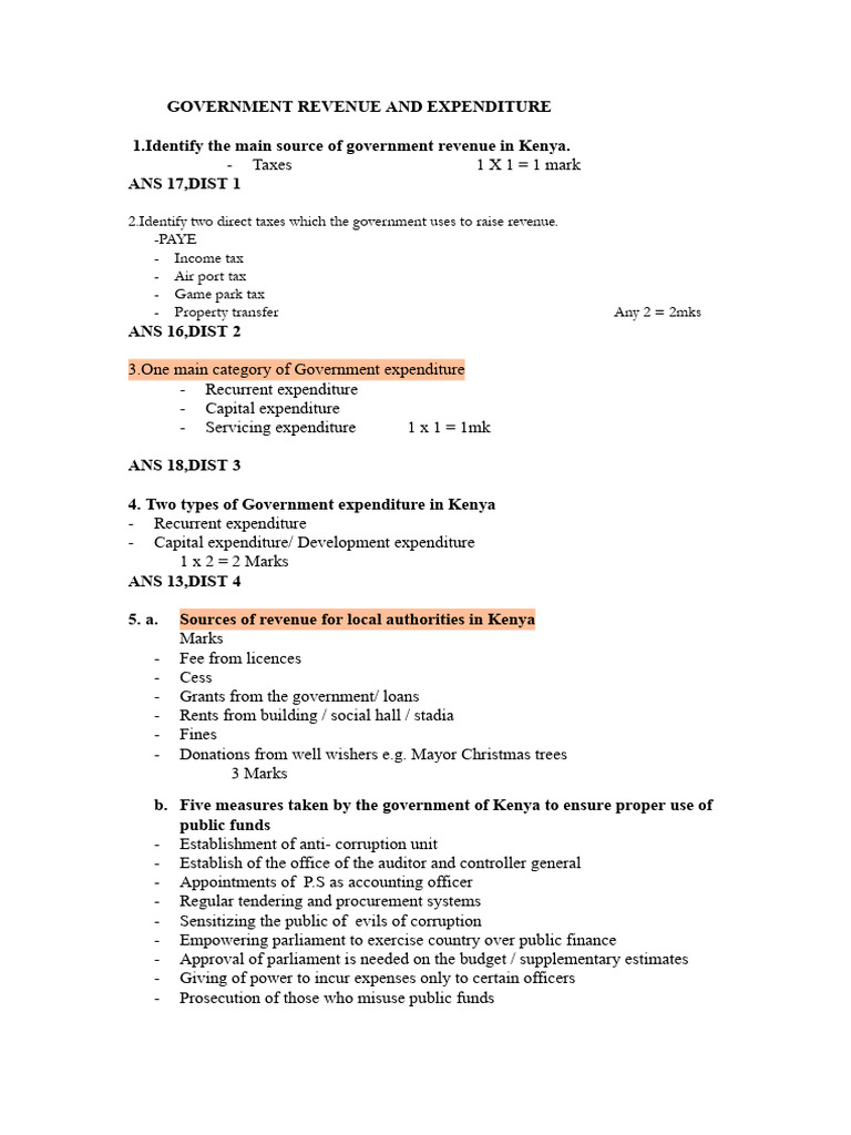 A Government Revenue and Expenditure | PDF
