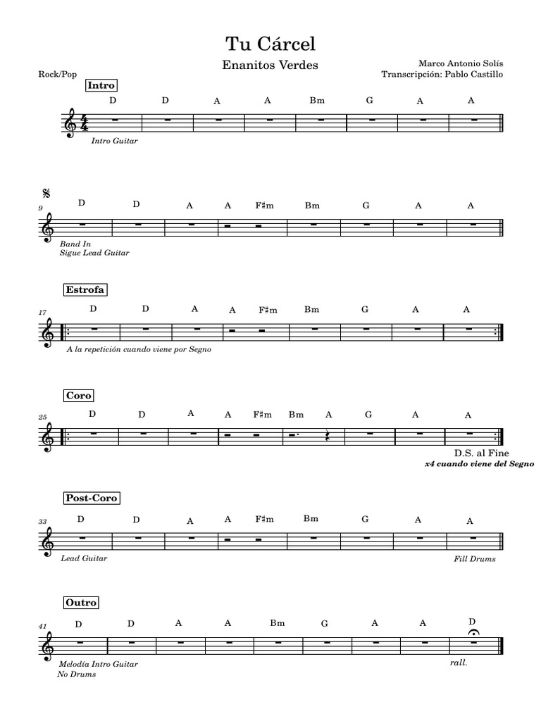 Tu Cárcel - Enanitos Verdes | PDF