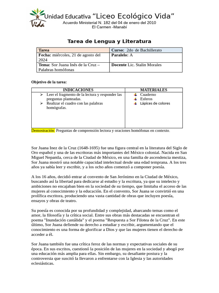 Tarea de Segundo de Bachillerato | PDF