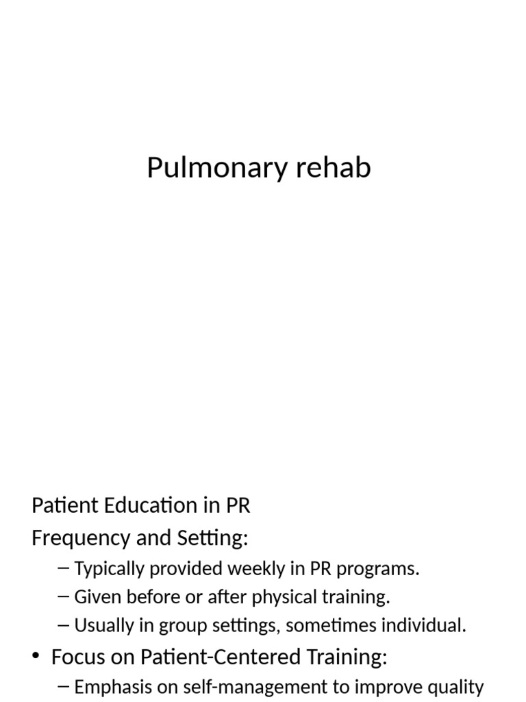 Pulmonary Rehab | PDF