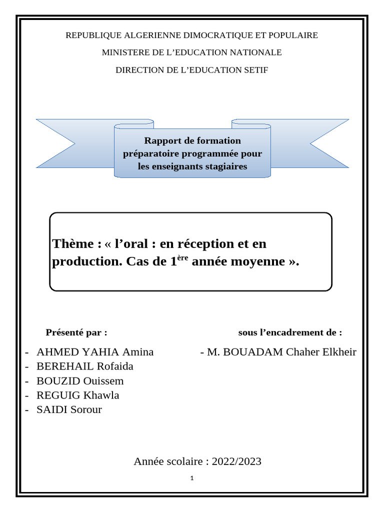 Rapport de Formation | PDF