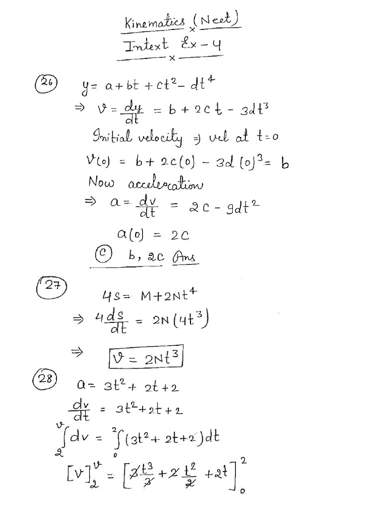 Neet Kinematics Intext Exercise 4 Solution. | PDF
