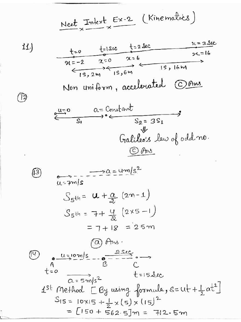 Neet Kinematics Intext Exercise 2 | PDF