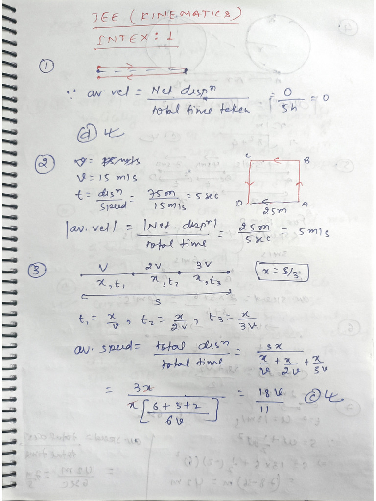 JEE, Kinematics, Intex 1 | PDF