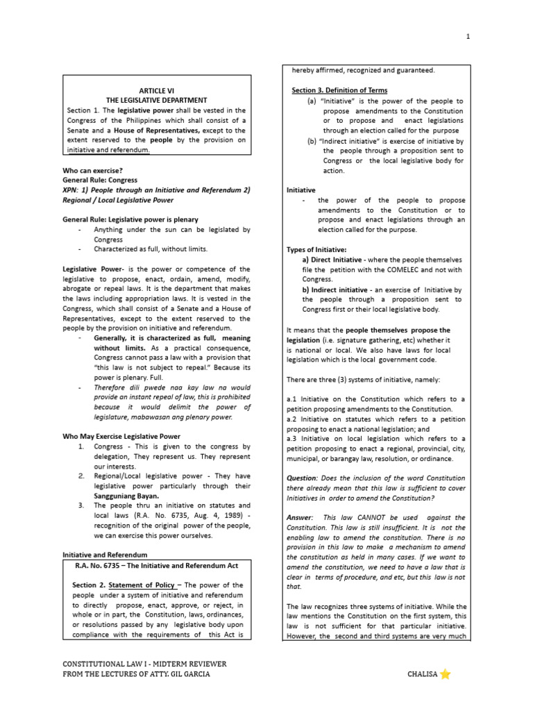 Consti Midterm Exam | PDF