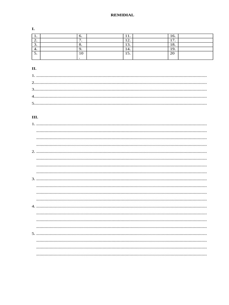 REMIDIAL | PDF