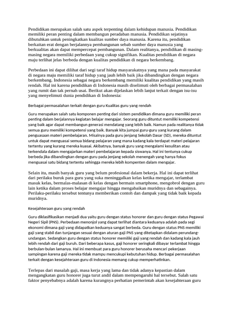 Isu-Isu Pendidikan | PDF