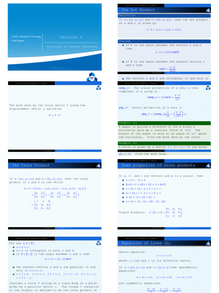 Functions of Several Variables Handout | PDF