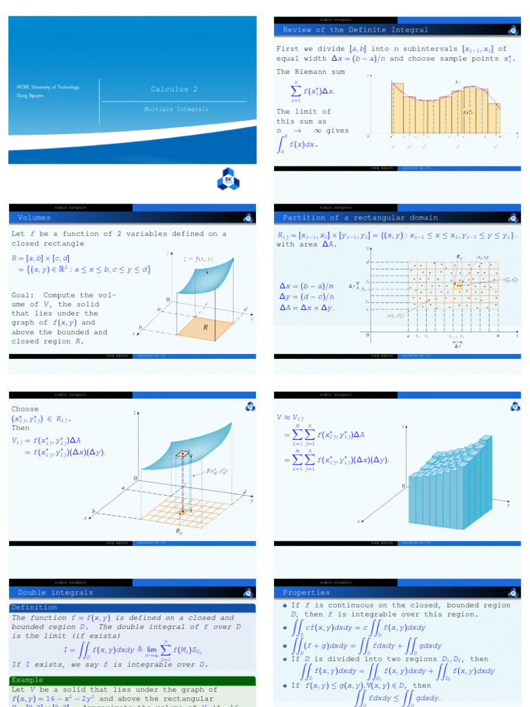 Multiple Integrals Handout | PDF