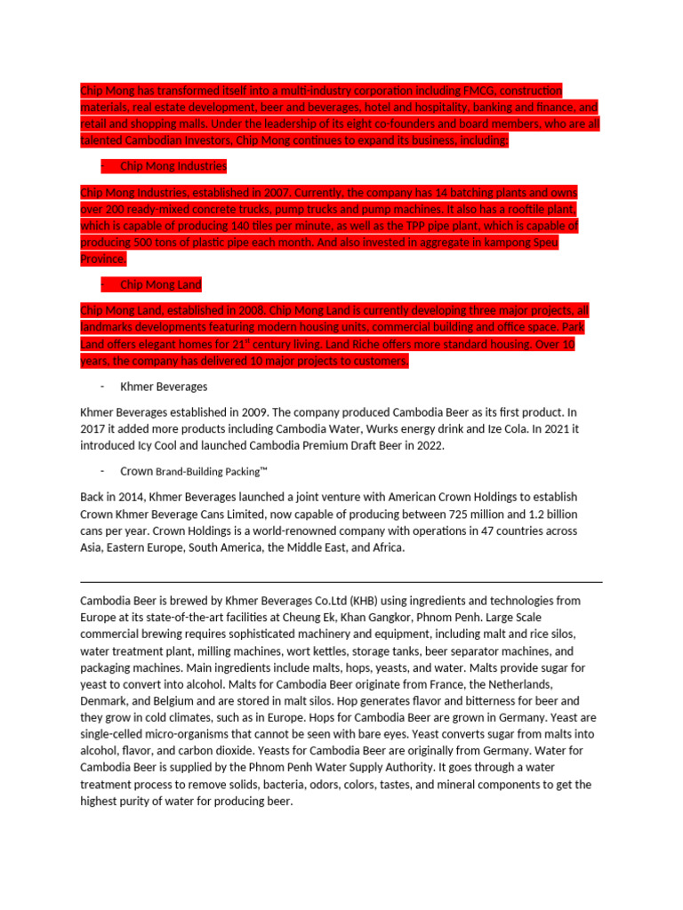 Khmer Beverage Report (ENGLISH) | PDF
