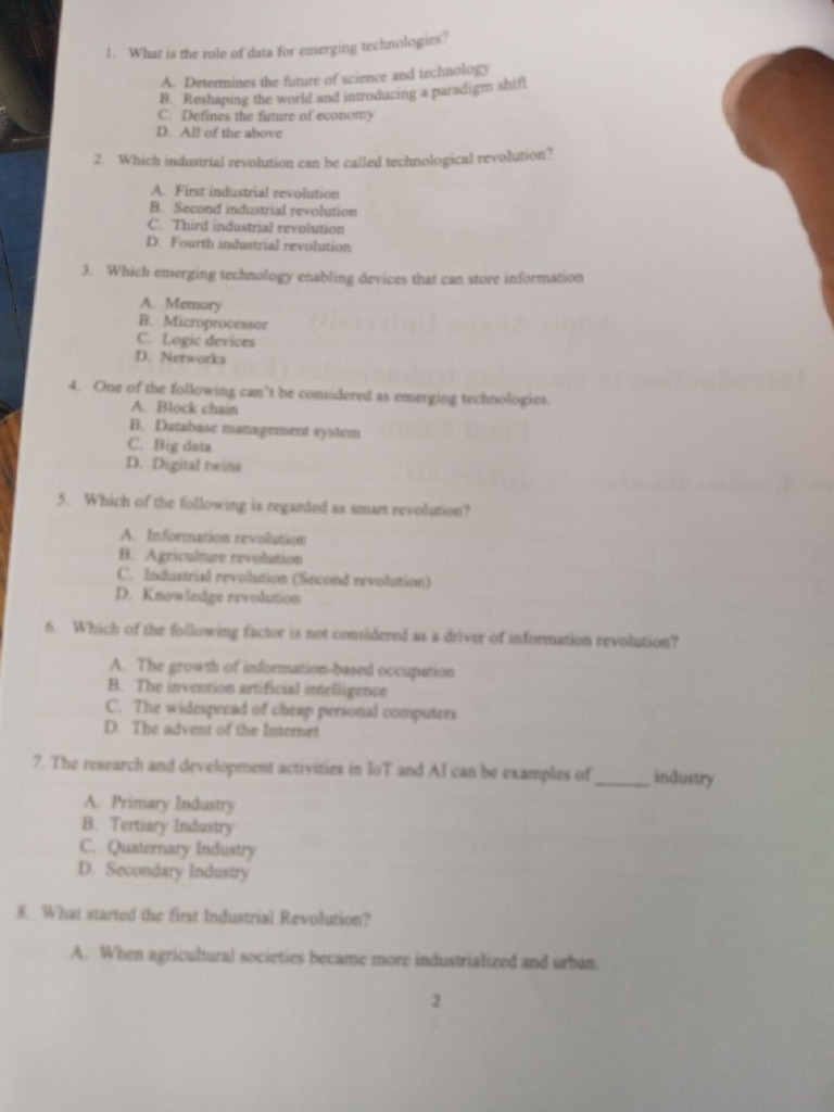 Emerging Tech Final Exam 4 (AAU) | PDF