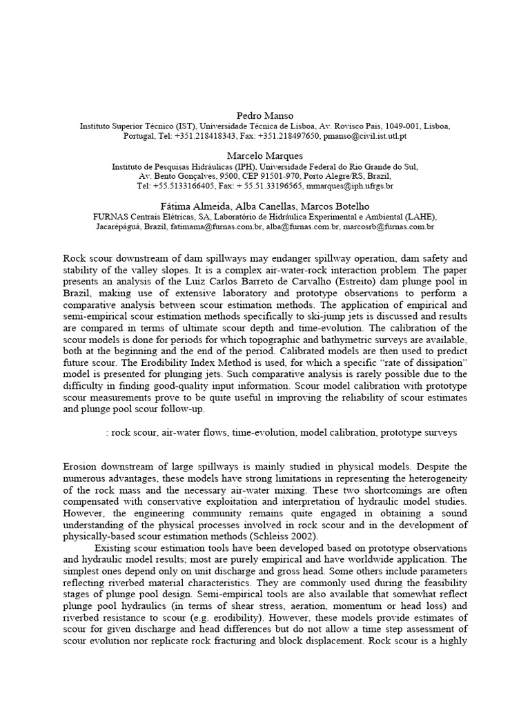 Rock Scour Downstream Ski-Jumps - Comparison of Prototype Observations ...