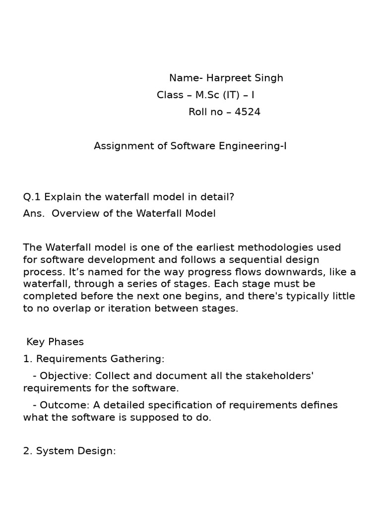 Assignment of Software Engineering | PDF