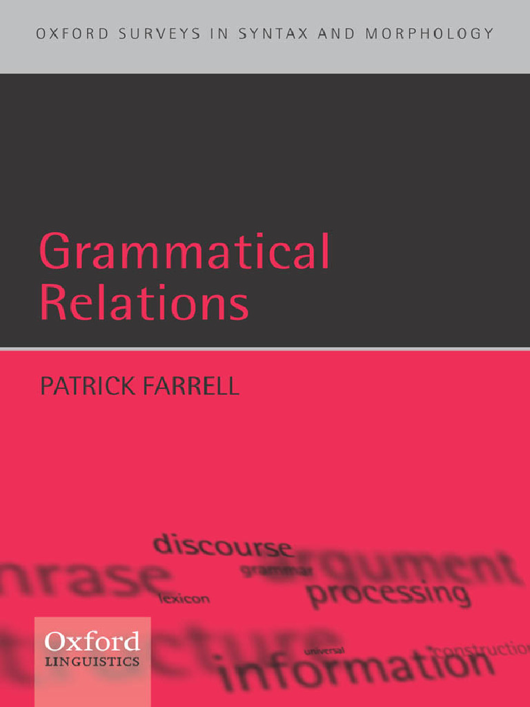 Farrell - Grammatical Relations | PDF | Subject (Grammar) | Morphology ...