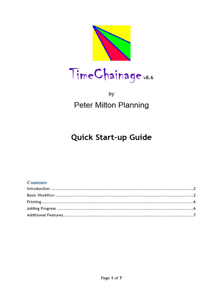 TimeChainage v8.6 Quick Startup Guide | PDF