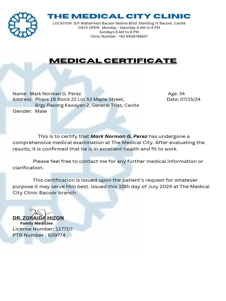 Med Cert | PDF