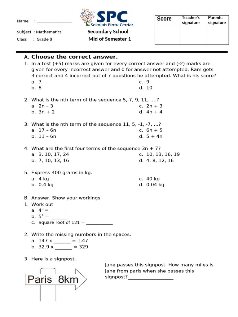 Grade 8 Math | PDF