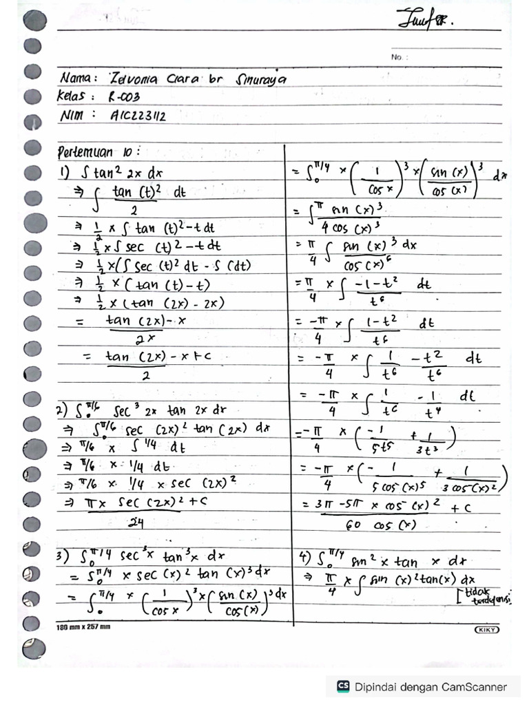 Tugas Kalkulus II Pertemuan 10 | PDF