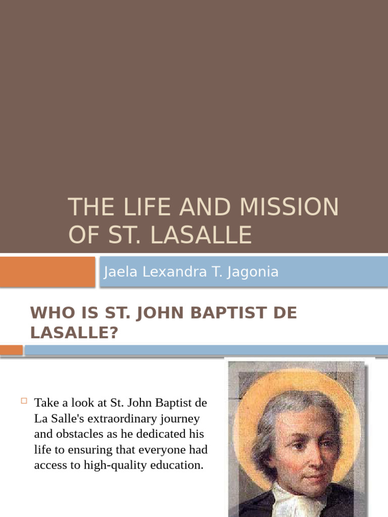 St. John Baptist de La Salle's Mission | PDF | Christian Organizations ...