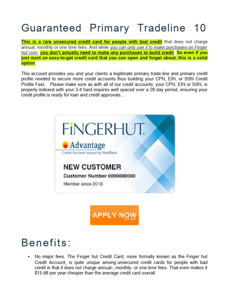 Primary Tradeline 10 | PDF