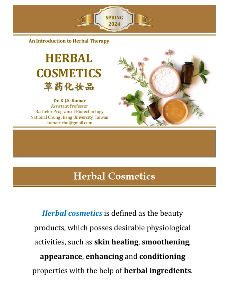 Week-16 Herbal Cosmetics | PDF