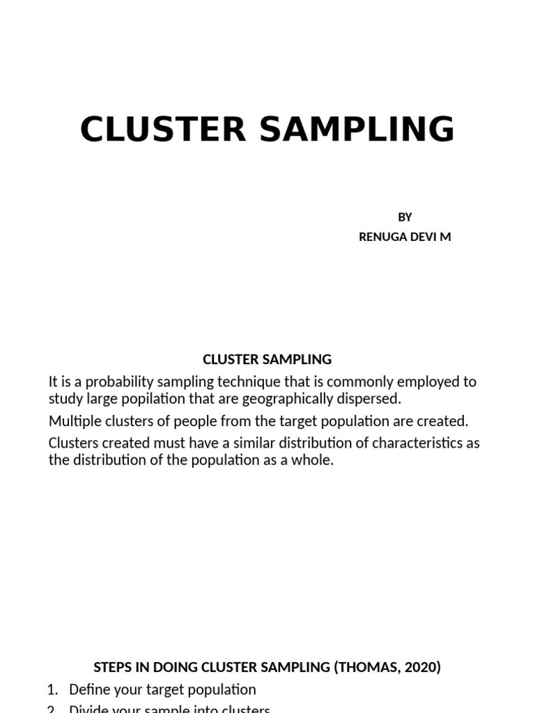Cluster Sampling Pdf