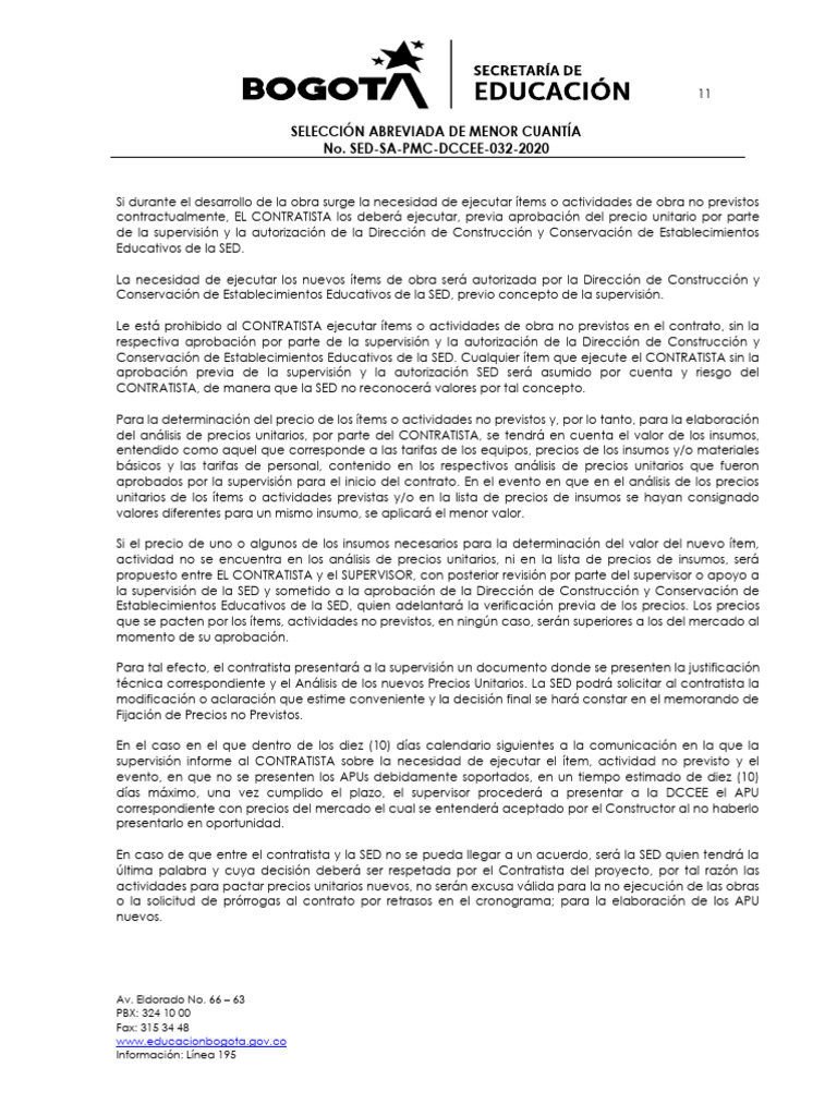 De Pliego de Condiciones Definitivos | PDF