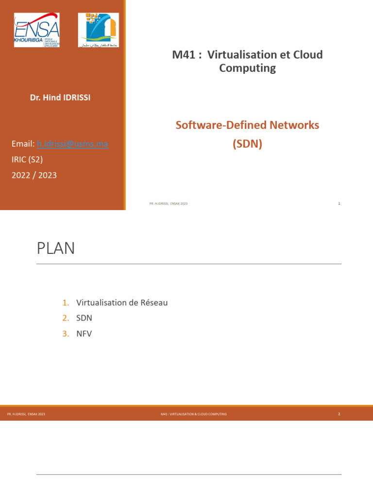 M41: Virtualisation Et Cloud Computing: Software-Defined Networks (SDN) | PDF
