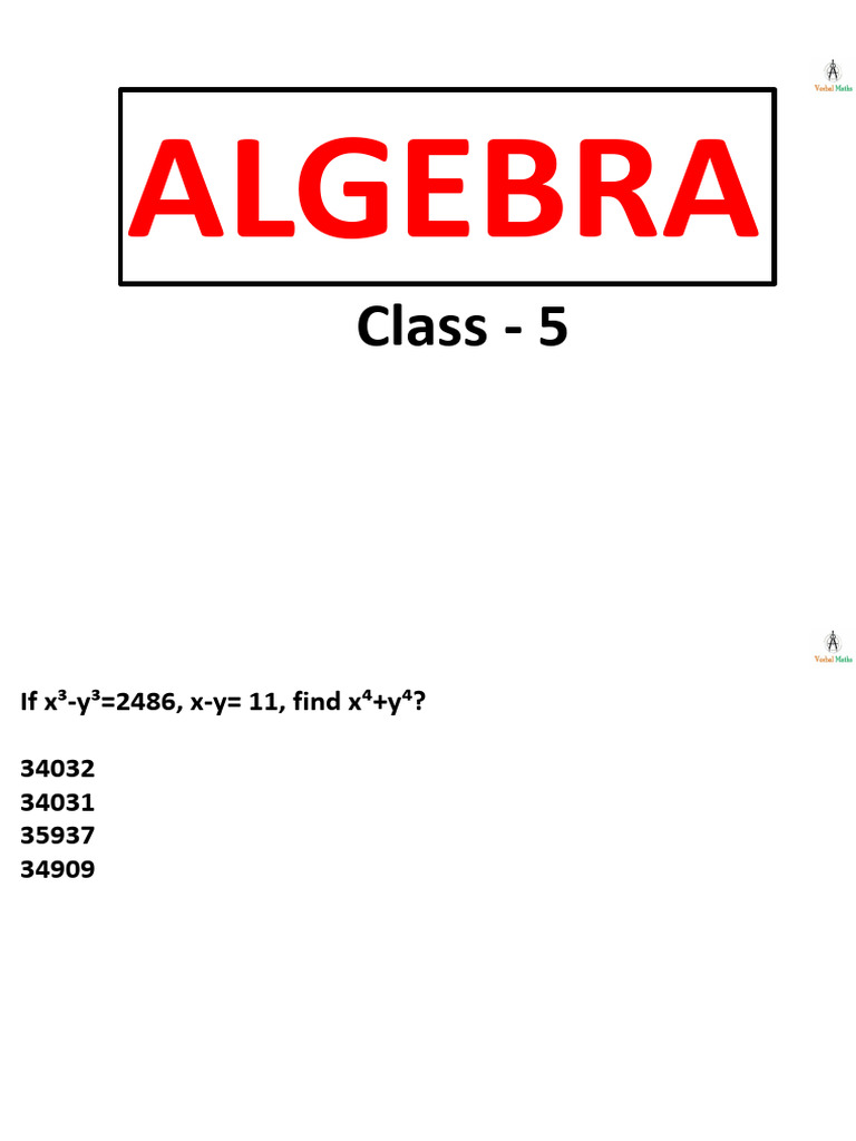 052.algebra Class-5 Q by @TgLokii | PDF