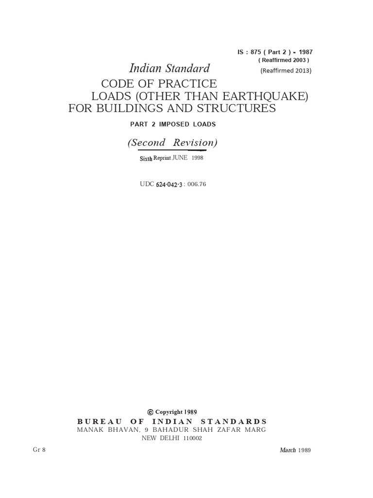 875 - 2 - Imposed Loads | PDF