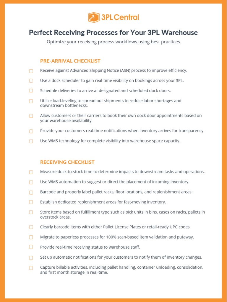 Perfect Receiving Checklist | PDF