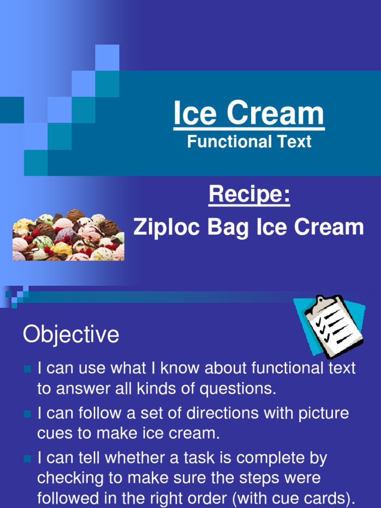 Ziploc Bag Ice Cream Recipe | PDF