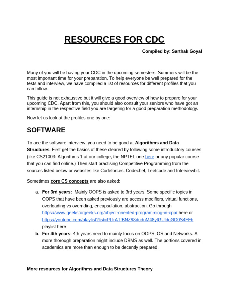 Resources For CDC | PDF