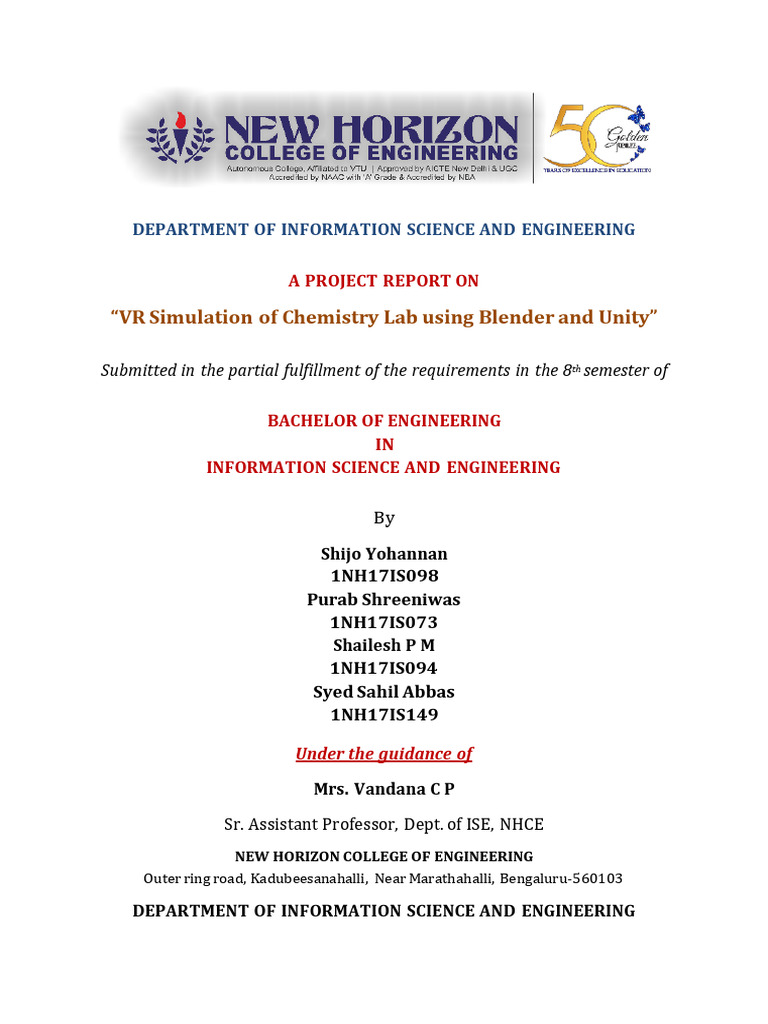 VR Simulation of Chemistry Lab Using Blender and Unity | PDF