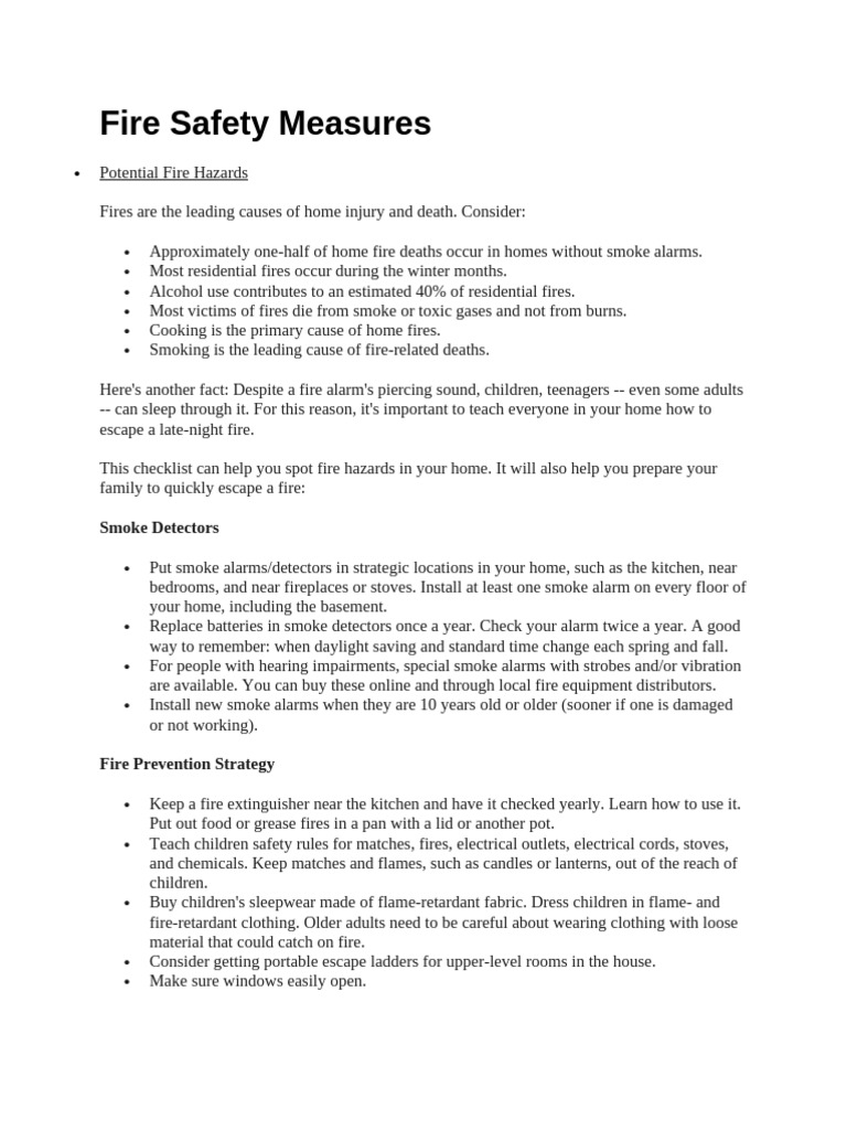 Fire Safety Measures Guidelines | PDF | Fires | Smoke