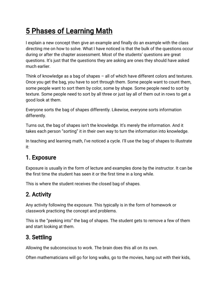 Phases of Learning | PDF